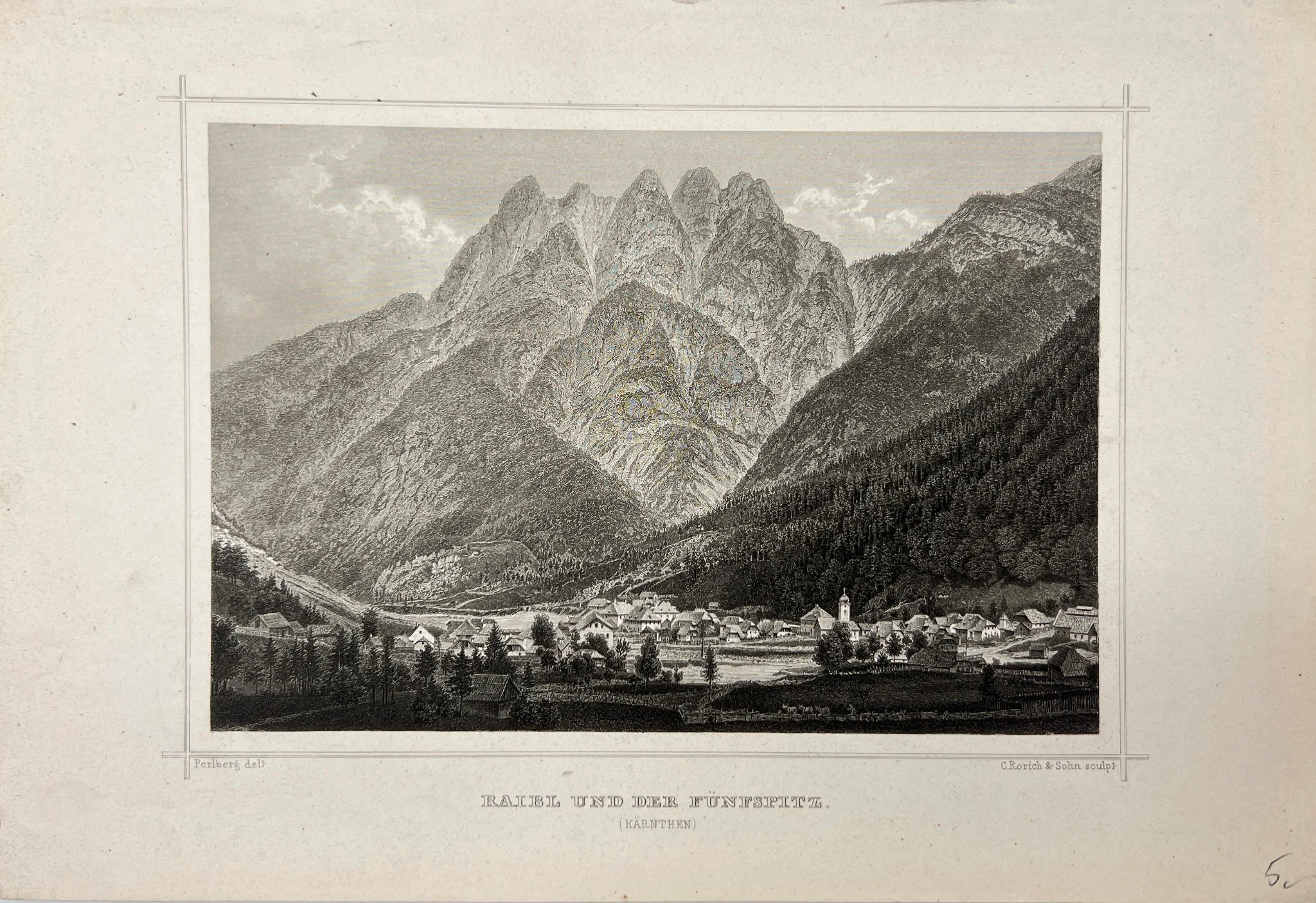 Antique Engraving - Carl Joseph Meyer - View from the top of the ...