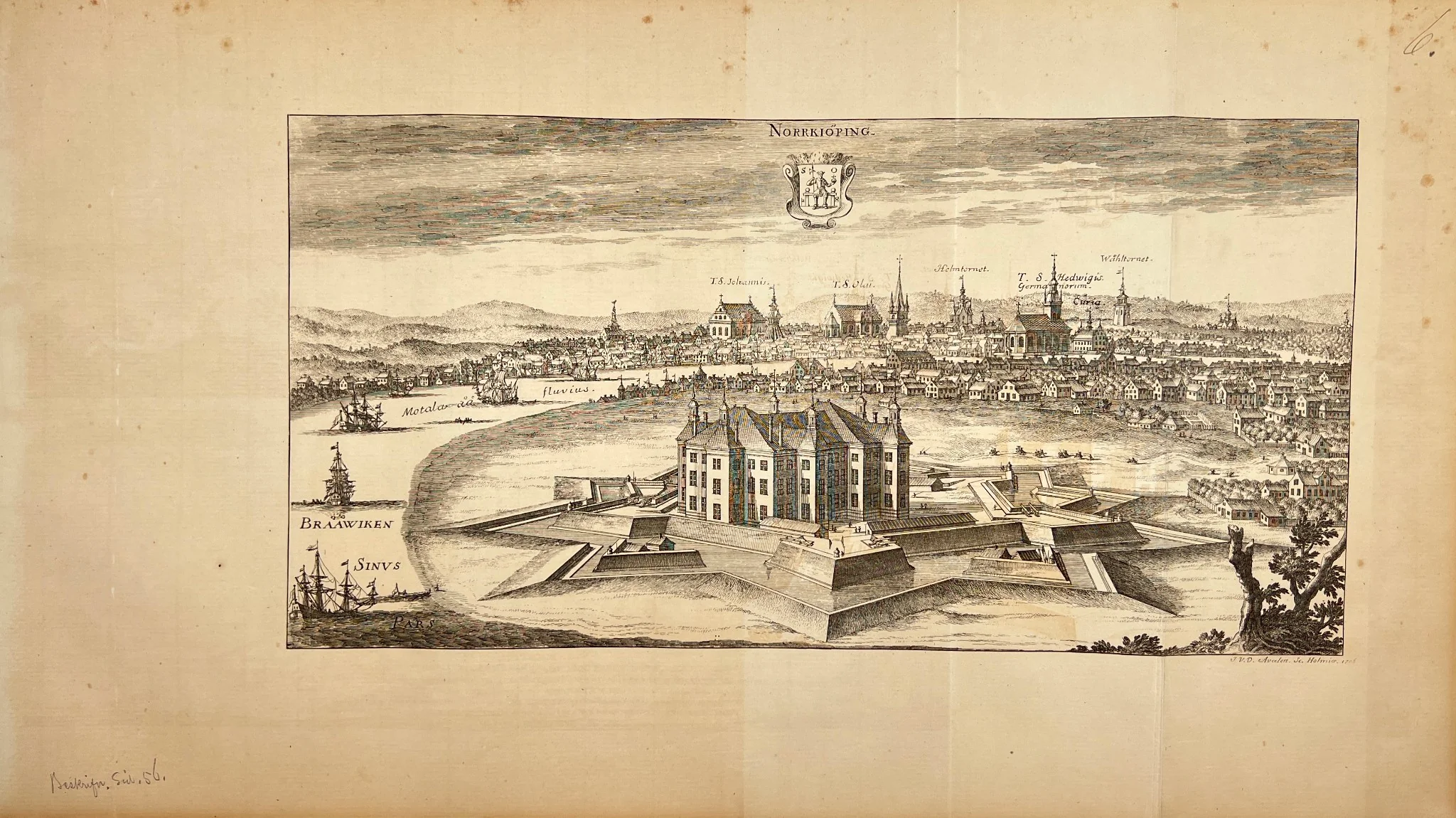 Antique Print - Erik Dahlberg - Johannisborgs Castle Ruins in Sweden ...