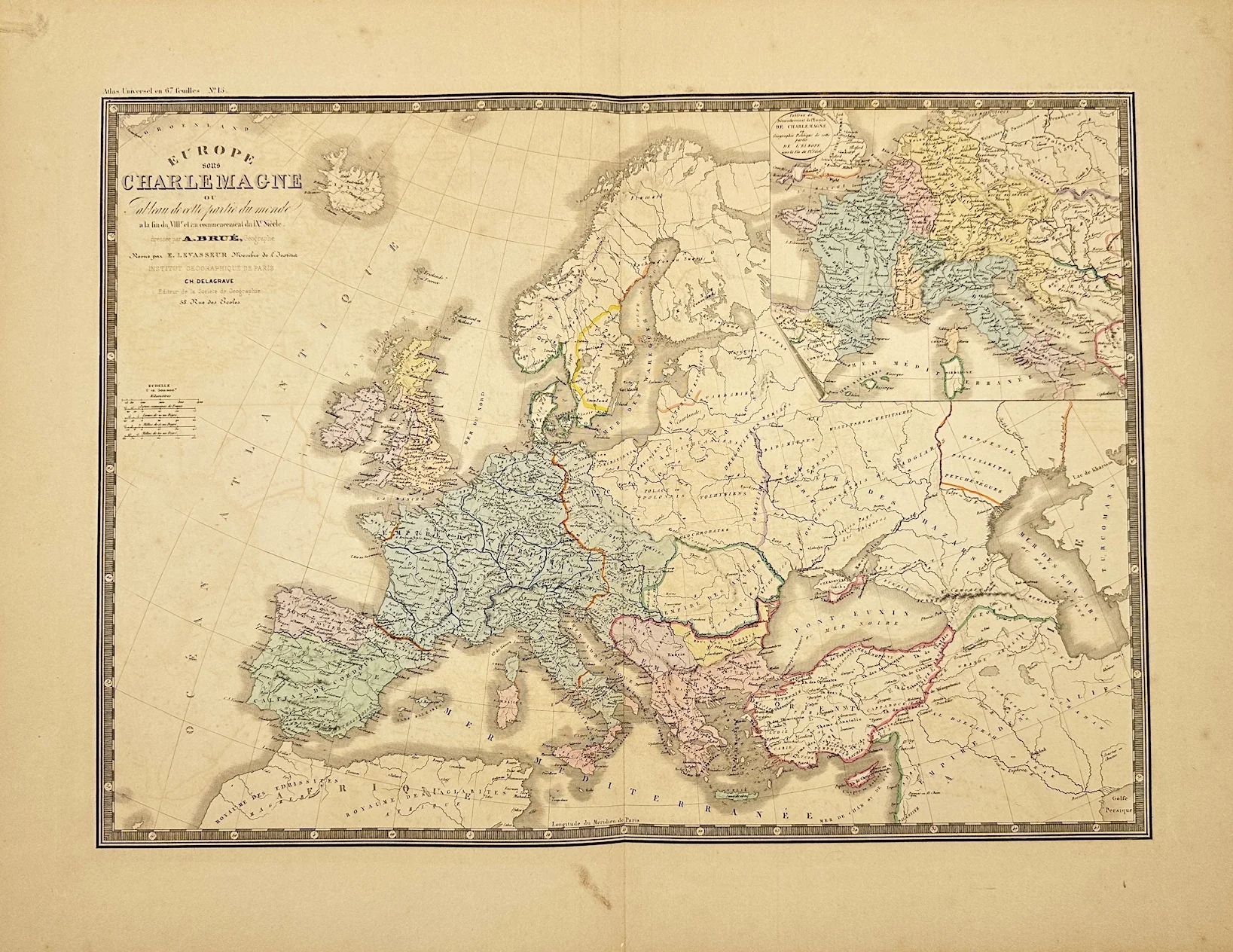 Antique Map - Delagrave - Map of Europe - Atlas Historique et ...