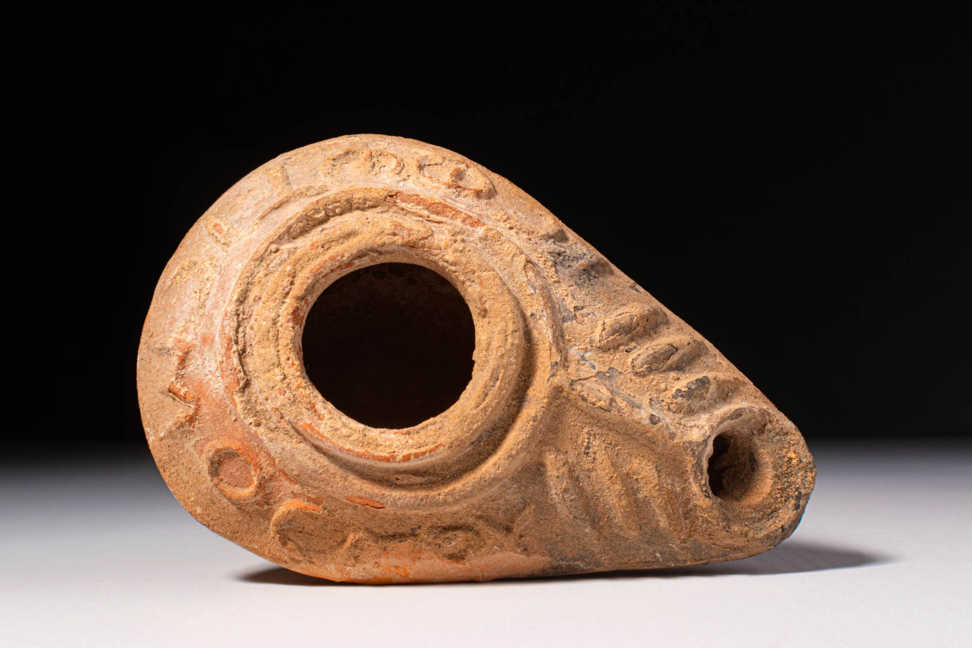 BYZANTINE TERRACOTTA OIL LAMP WITH INSCRIPTION | Barnebys