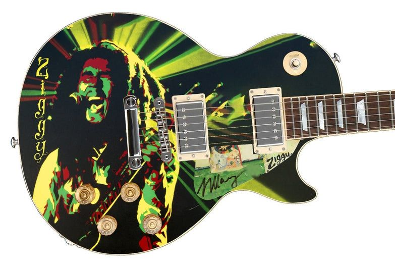 Ziggy Marley Graphics Les Paul-Style Guitar w/ Custom-Made Signed ...
