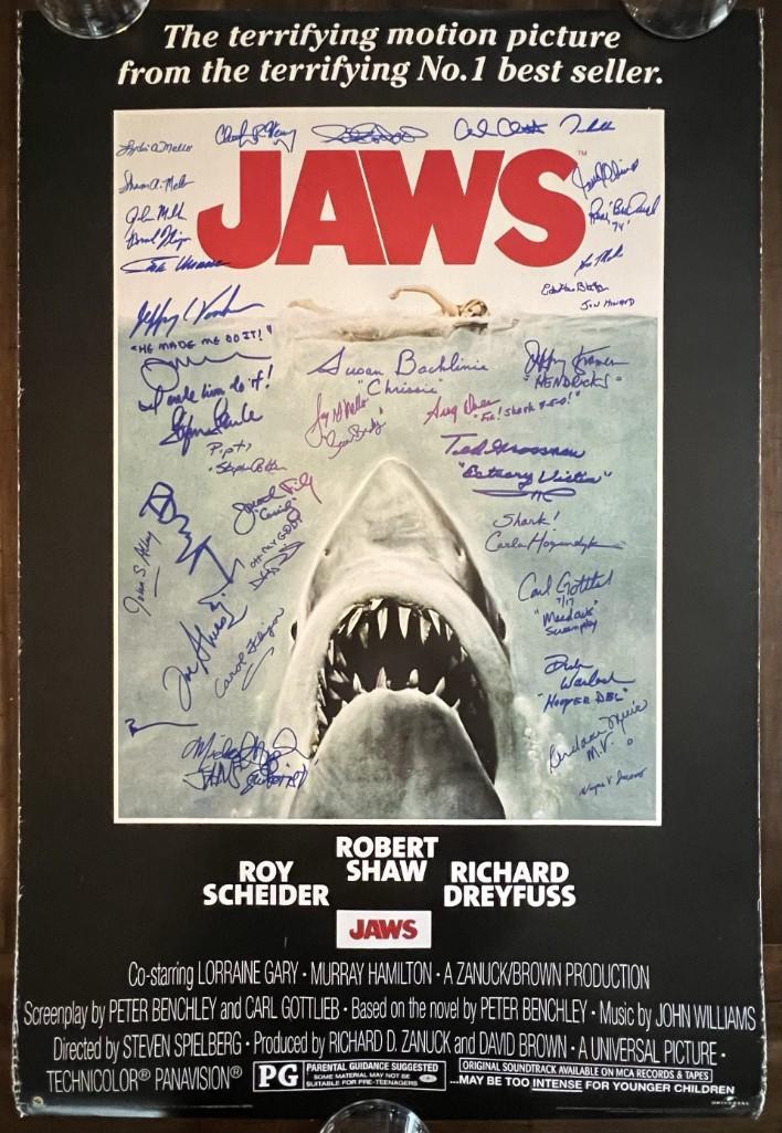 Jaws Cast Signed 36" x 24" Poster (36 Sigs, SWAU & K9 Graphs ...