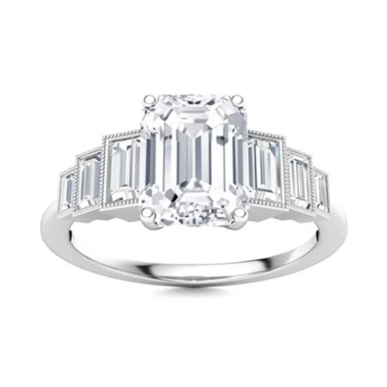 Gold & White Octagon Diamond 5.13 Cts Ring - E/VVS | Barnebys