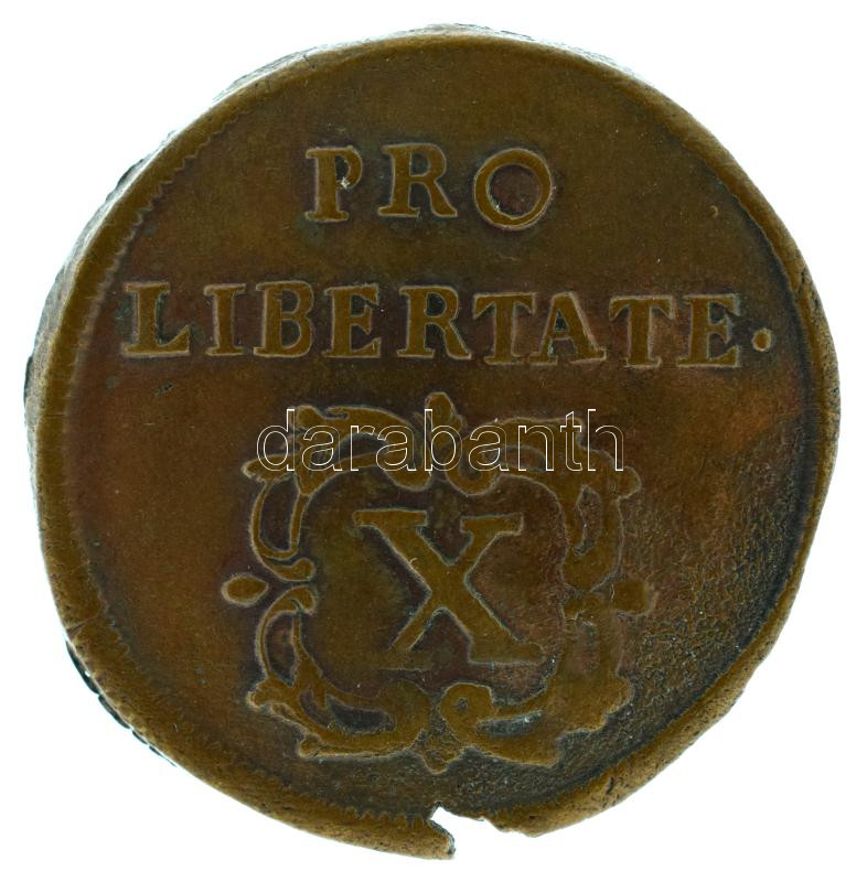 1706. X Poltura Cu "II. Rákóczi Ferenc" "PRO LIBERTATE" (7,60g) T:AU,X ...