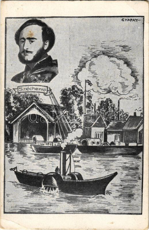 Budapest X. Dunai hajózás, óbudai hajógyár, gőzhajó. "Egy magyar még s ...