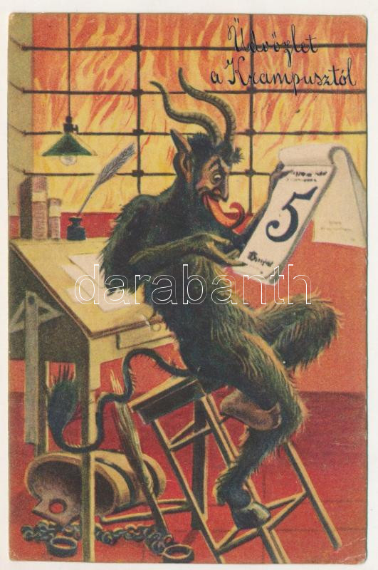 1923 Gruss vom Krampus / Krampus in hell (vágott / cut) | Barnebys