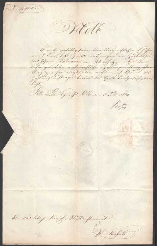 1864 Cilli (Celje, Szlovénia), ex offo levél Pinkafőre (Pinkafeld) kül ...