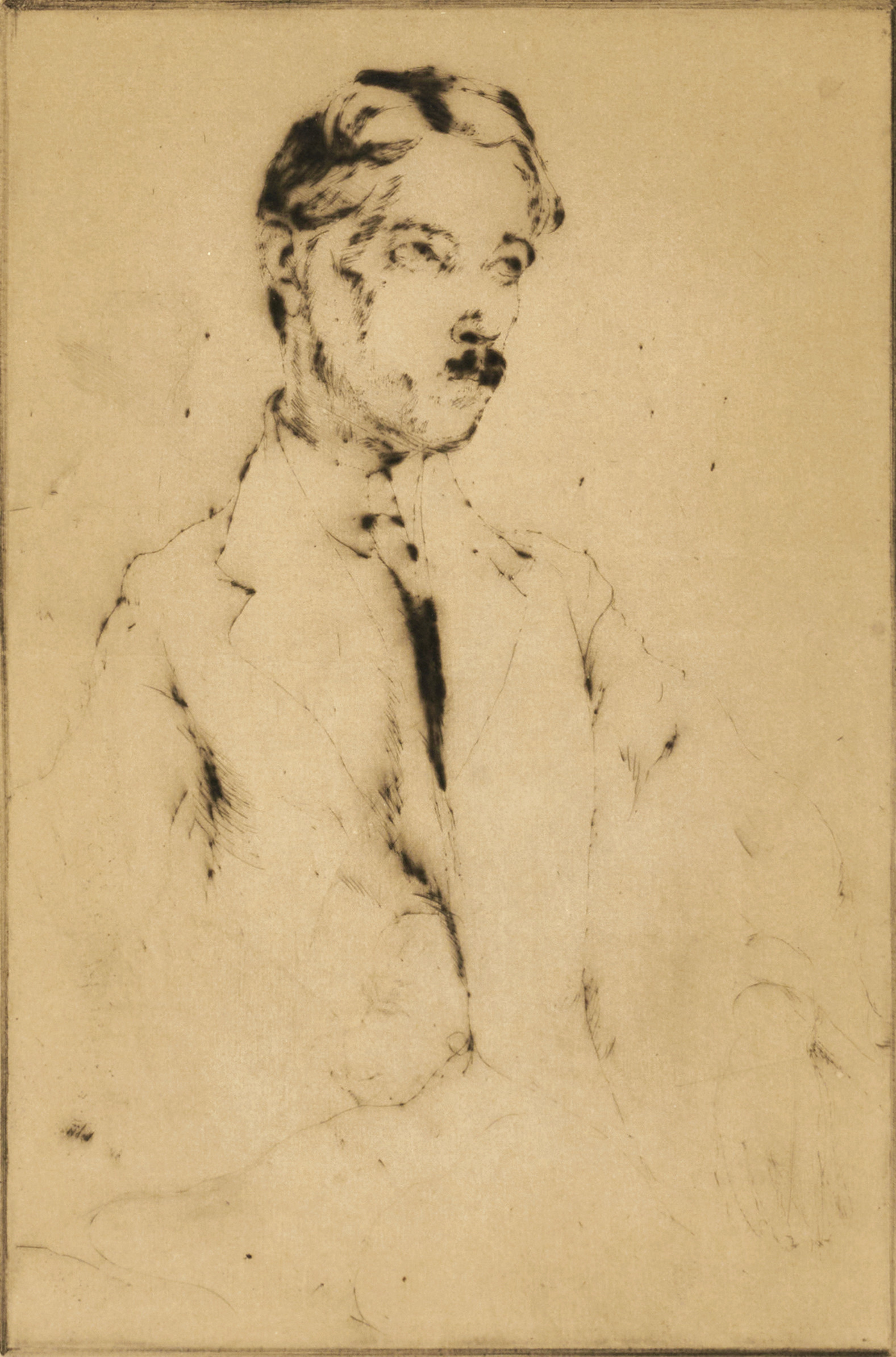 AXEL FRIDELL (1894-1935). "Gunnar Ruda", signerad, torrnålsgravyr ...