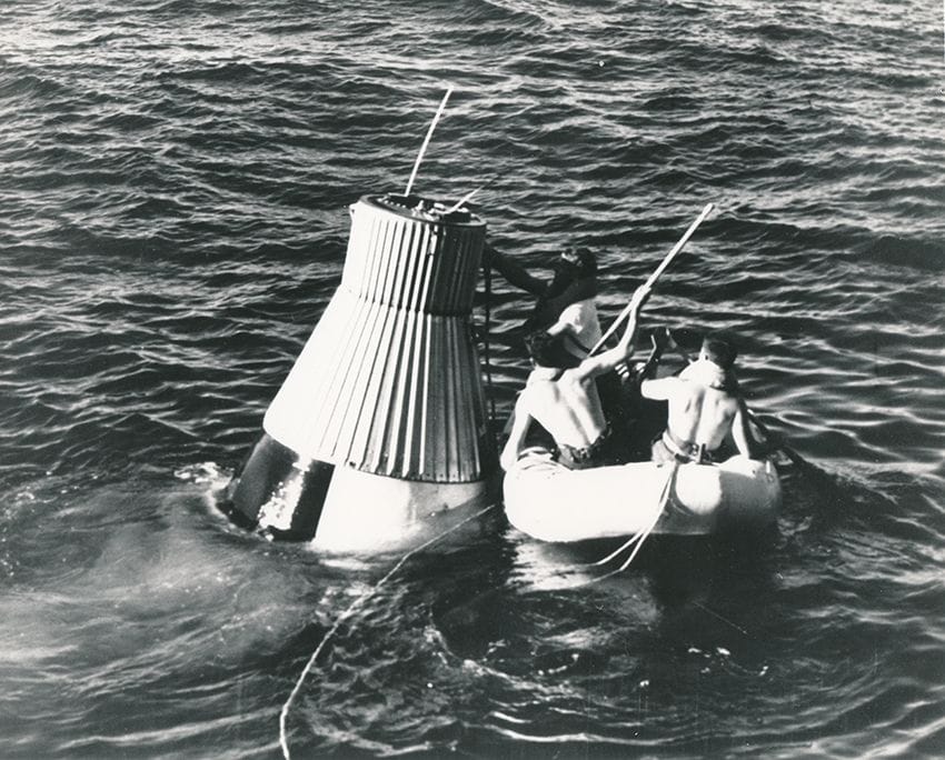 NASA. Recovery at sea of the manned module from a GEMINI mis - Lot 77 ...