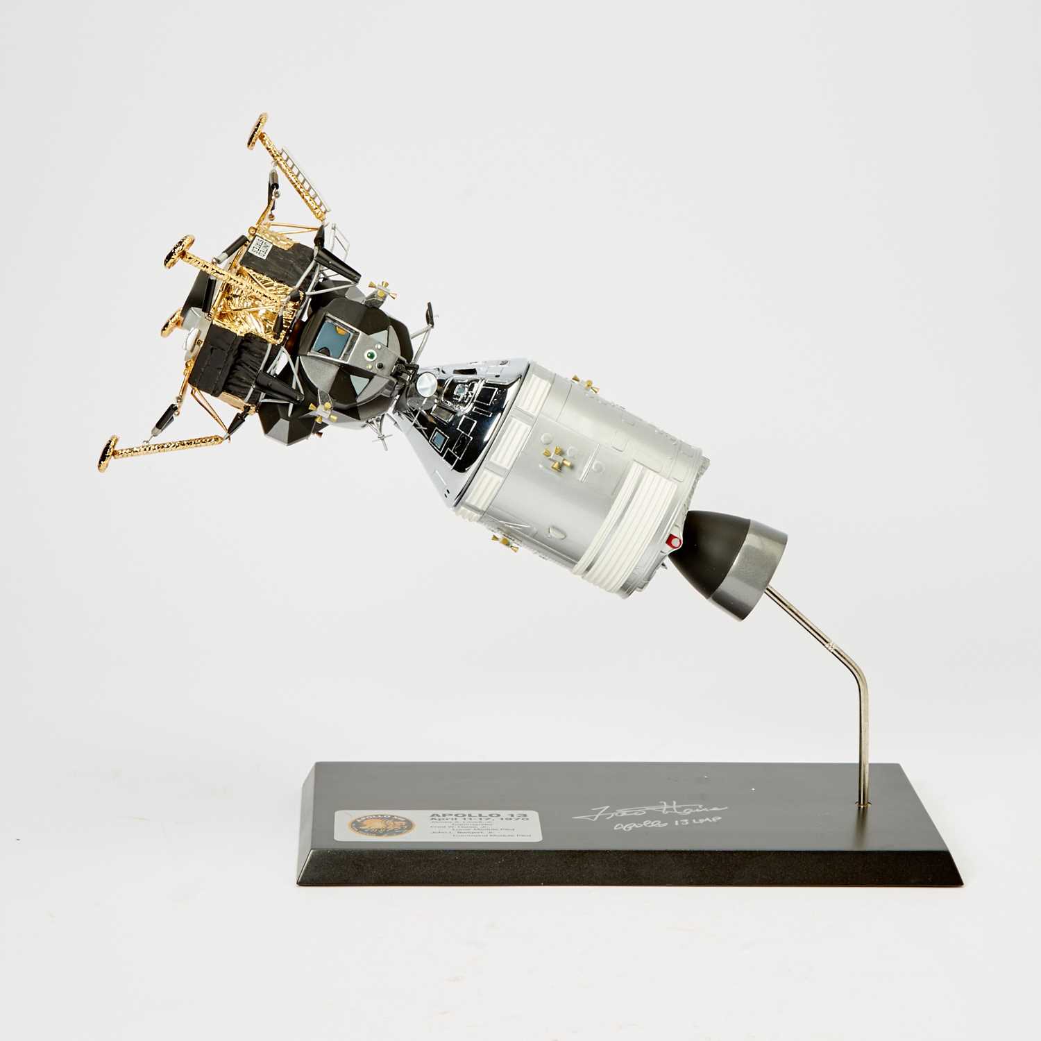 Apollo 13 Danbury Mint model base signed by Fred Haise | Barnebys