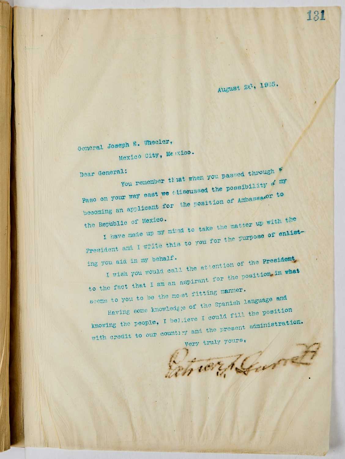 Pat Garrett's album of retained correspondence while Collector of ...