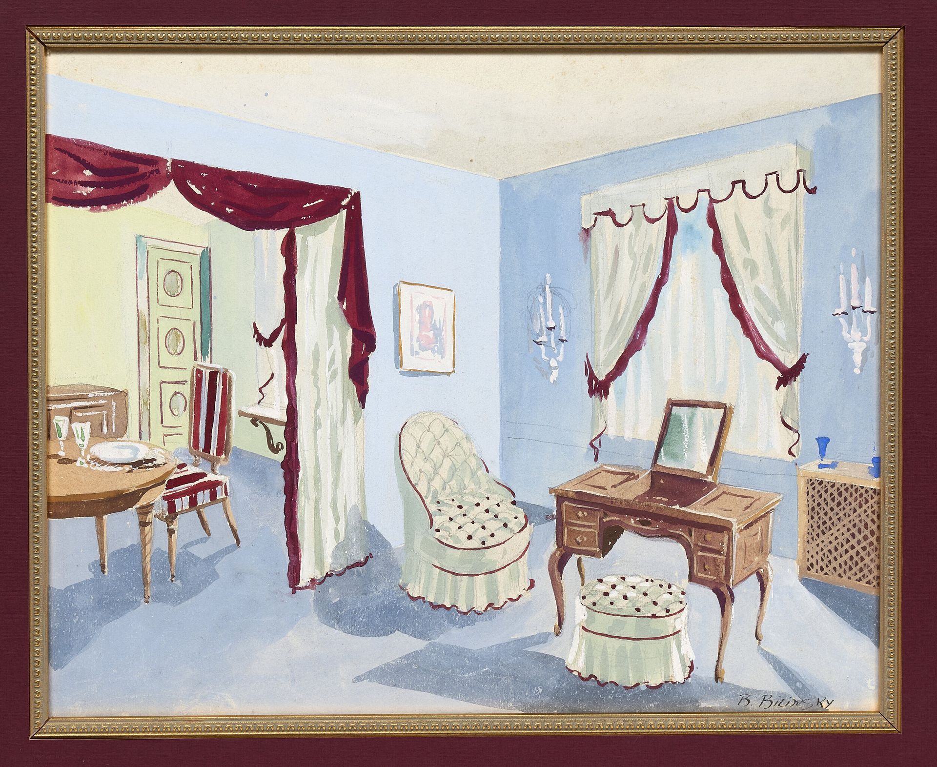 BILINSKY Boris (1900-1948) Interior view, project for the film "The ...