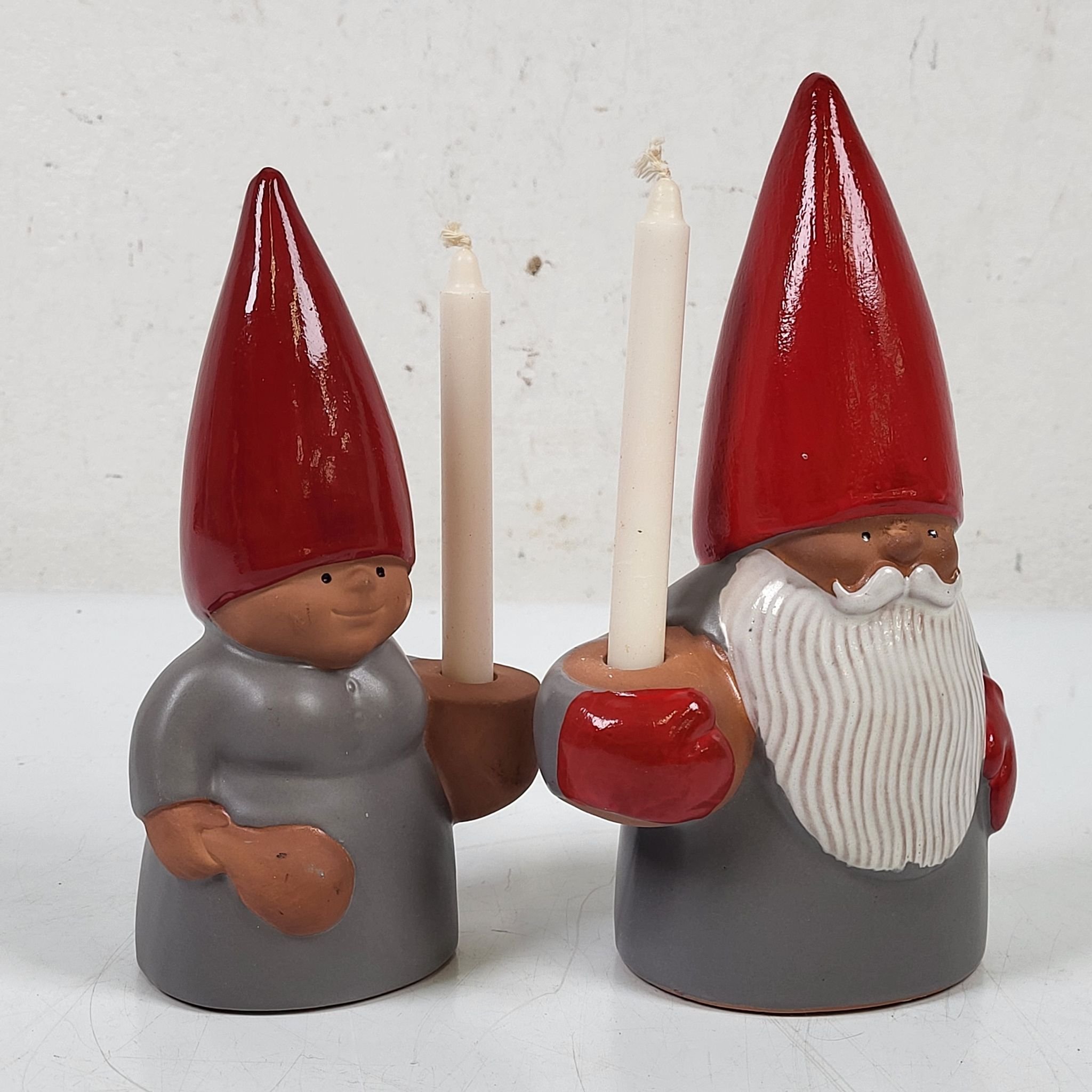 2st. Ljusstakar i stengods - Tomtemor & Tomtefar - Lisa Larson ...