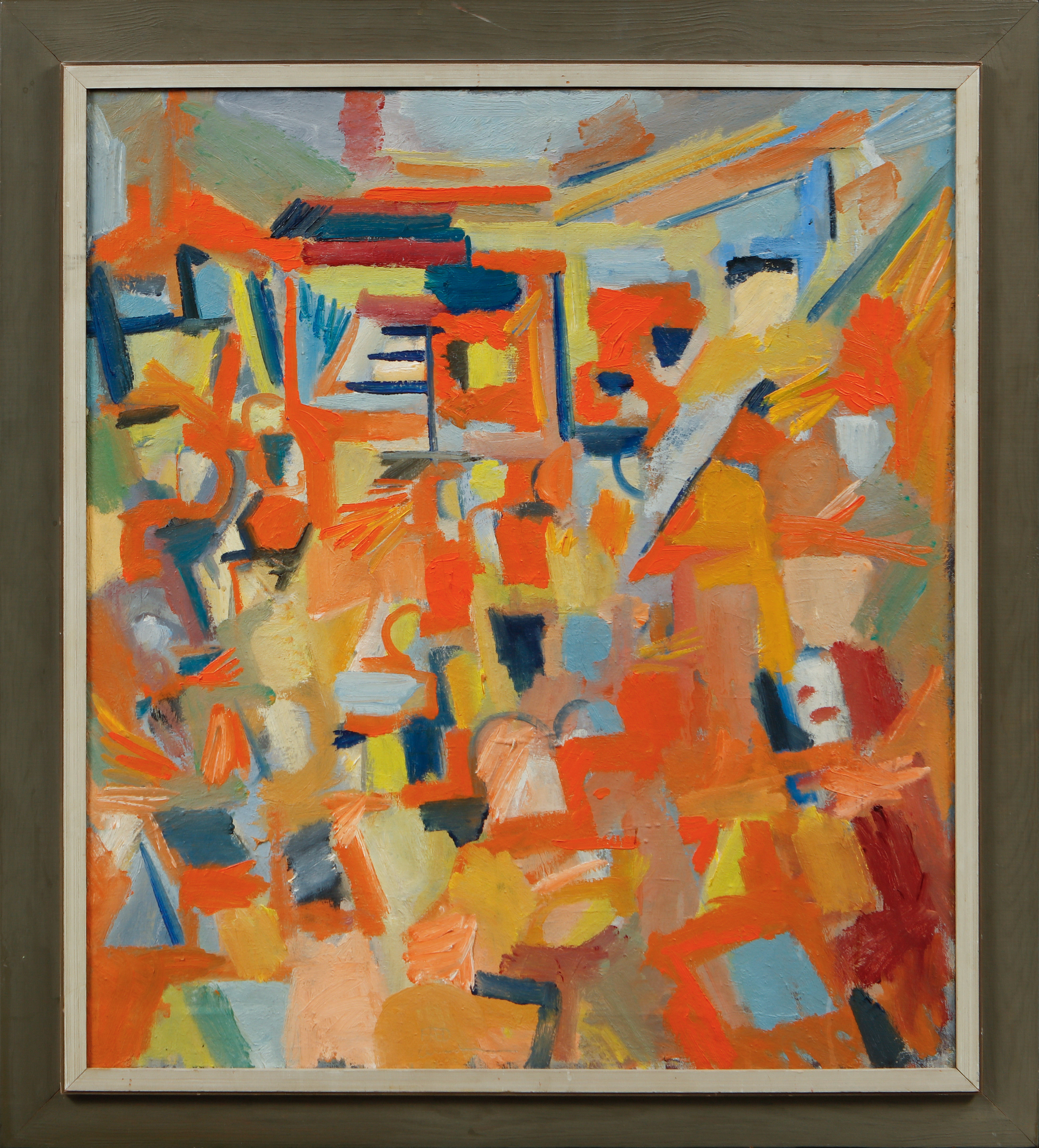 FRED ANDERSSON. "Rusningstid", olja på duk, signerad. | Barnebys