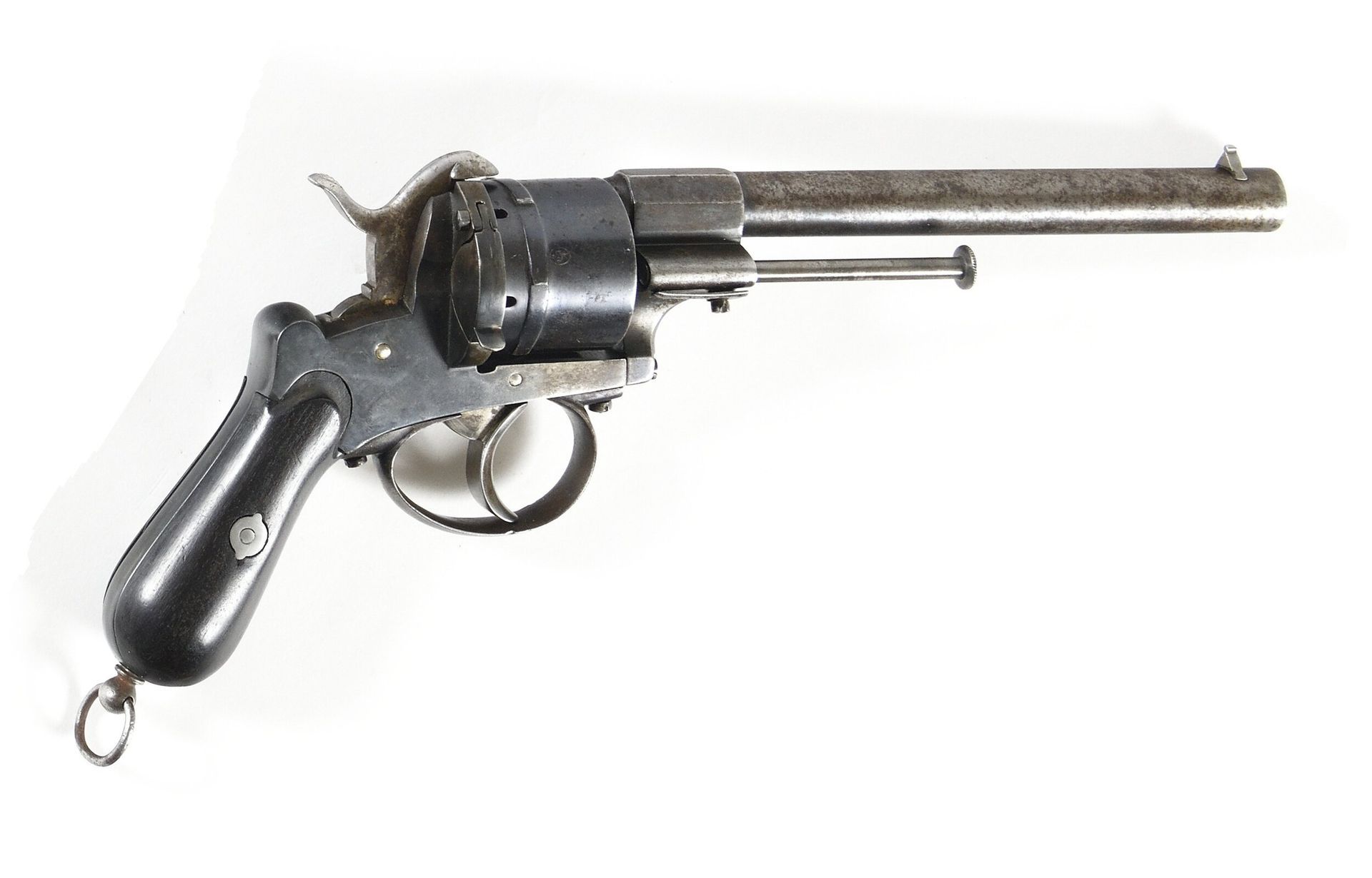 Lefaucheux system pinfire revolver, six-shot, 7 mm caliber. Long round ...
