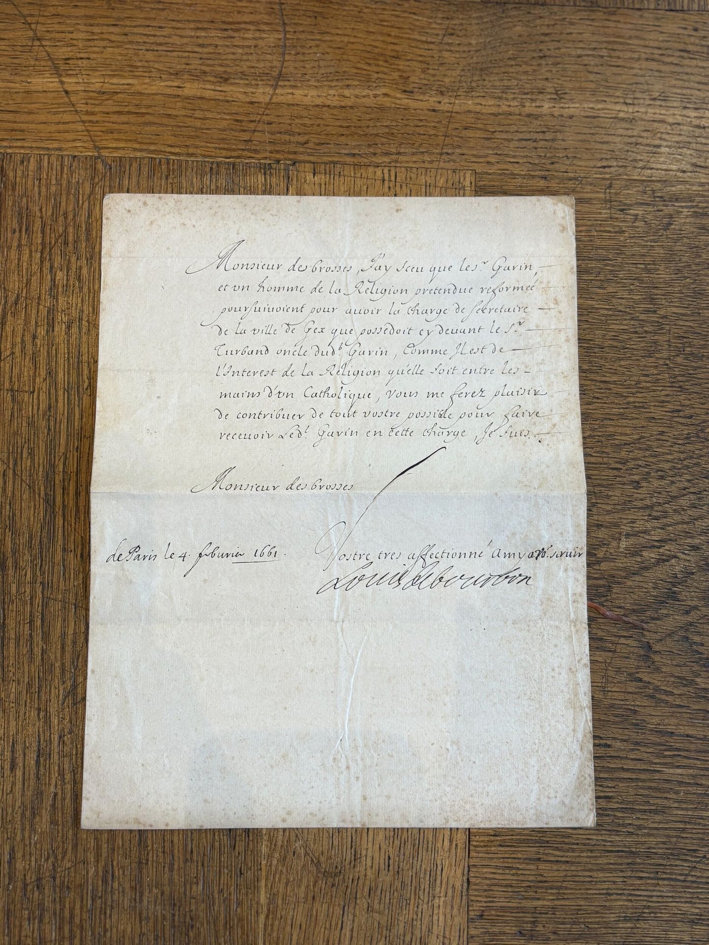 CONDÉ (Louis de Bourbon, prince de). Letter sign... | Photographs: bids ...