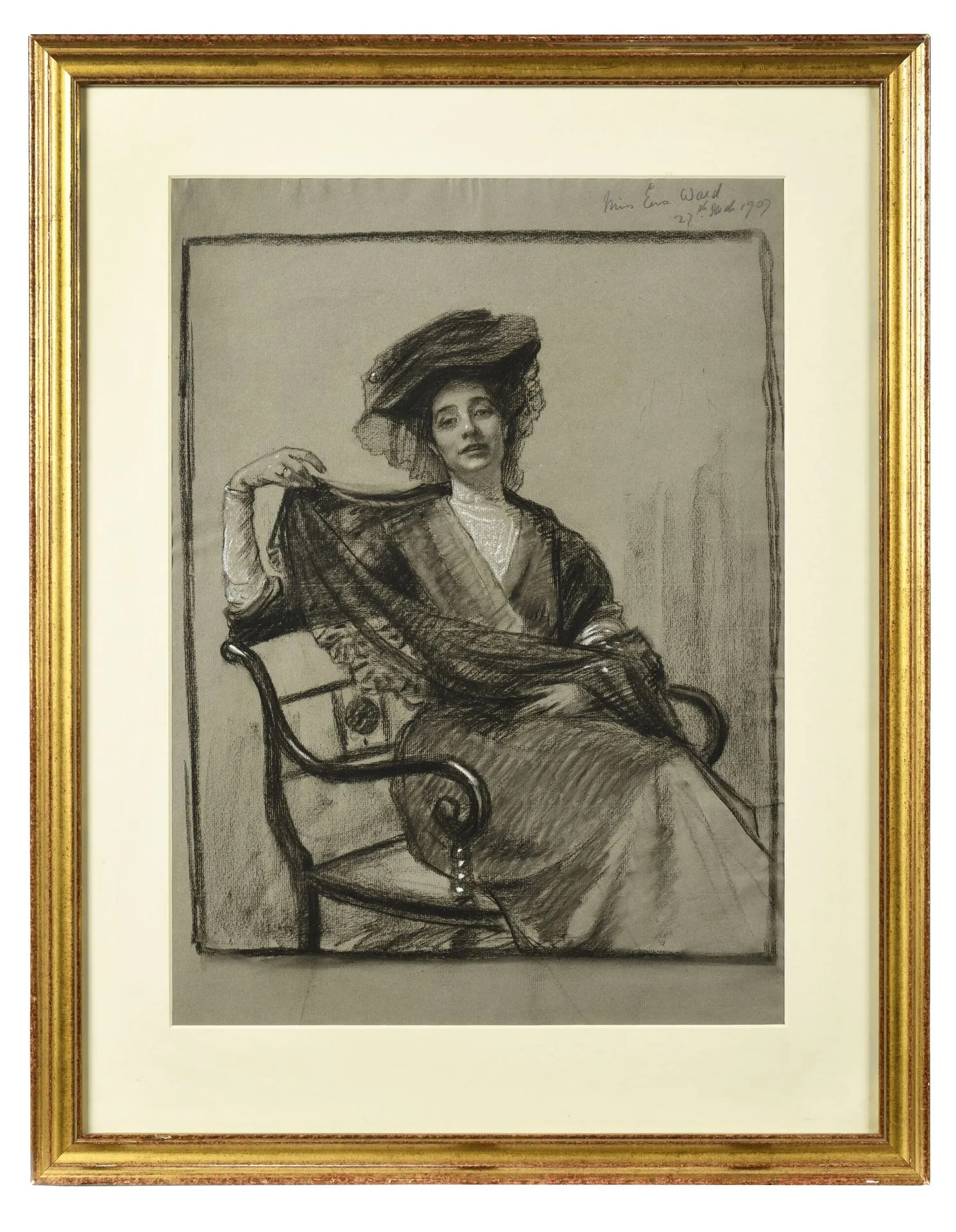 Alexander MANN (1853-1908), Attributed to Miss Eva Ward holding her ...
