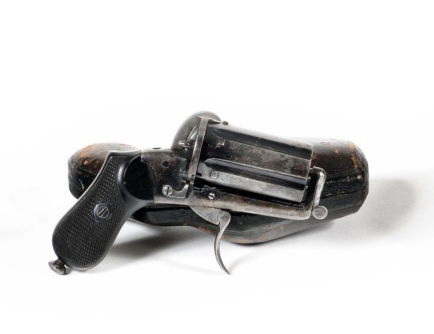 Six-shot pepperbox revolver, 7 mm pinfire caliber, Dep... | Arms: bids ...