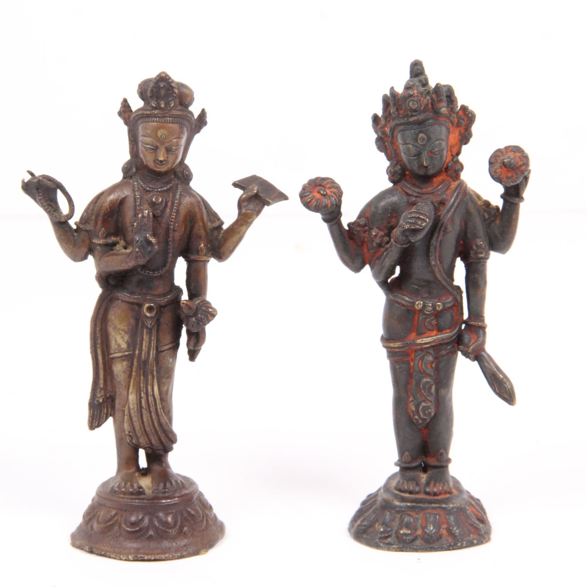 NEPAL, 19th AND EARLY MID-20th CENTURY Two bronze statuettes of deities ...