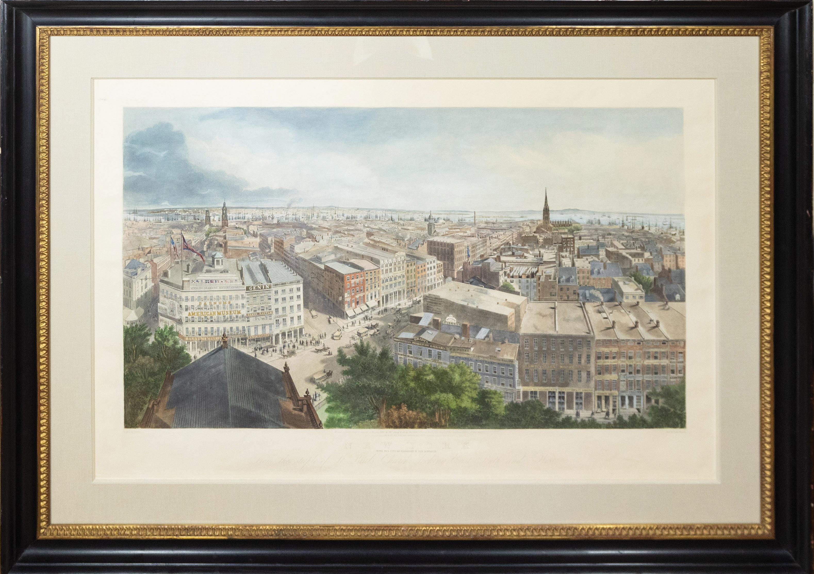 Papprill's Extraordinary Aquatint View of Manhattan from the Steeple ...