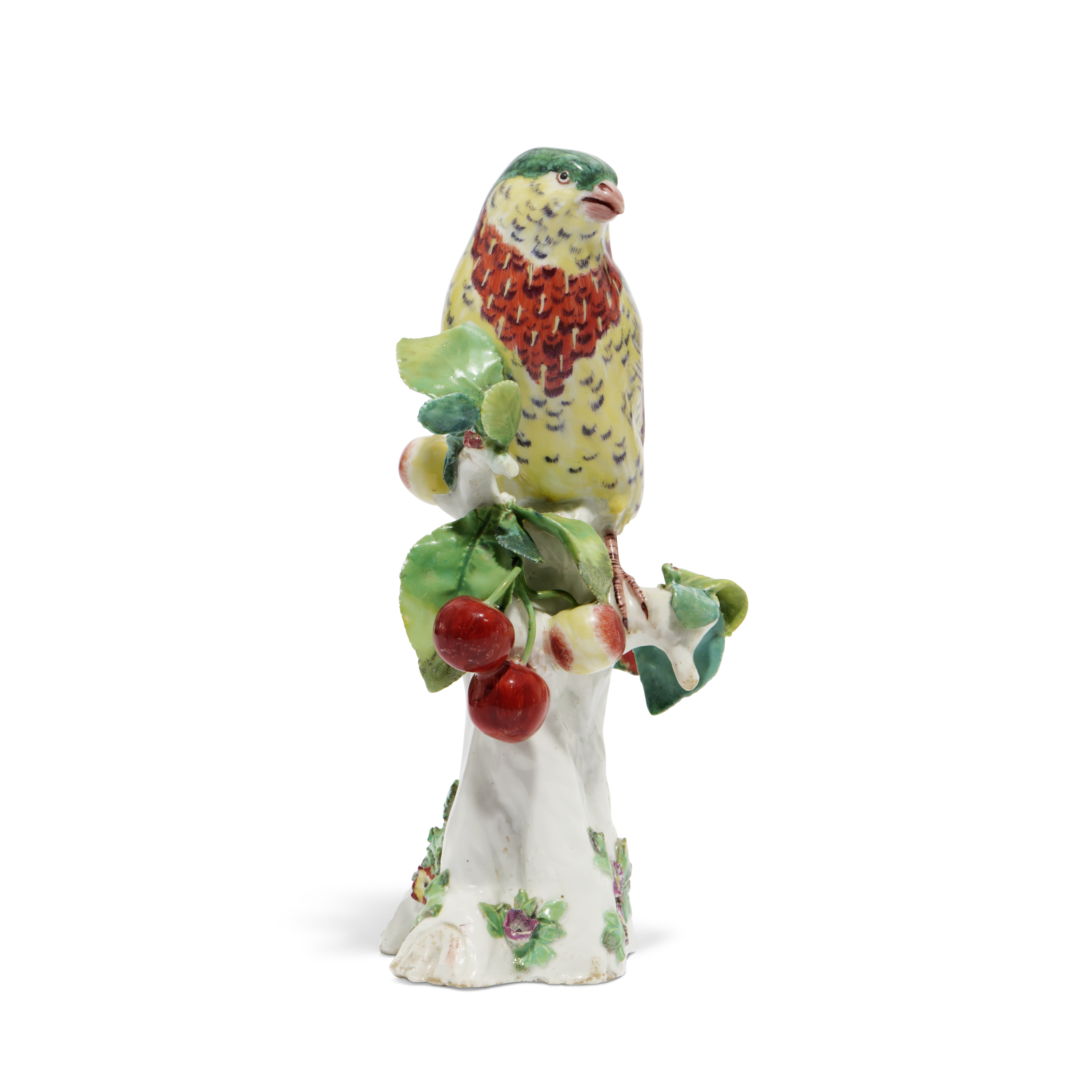 A CHELSEA PORCELAIN MODEL OF A FINCH | Barnebys