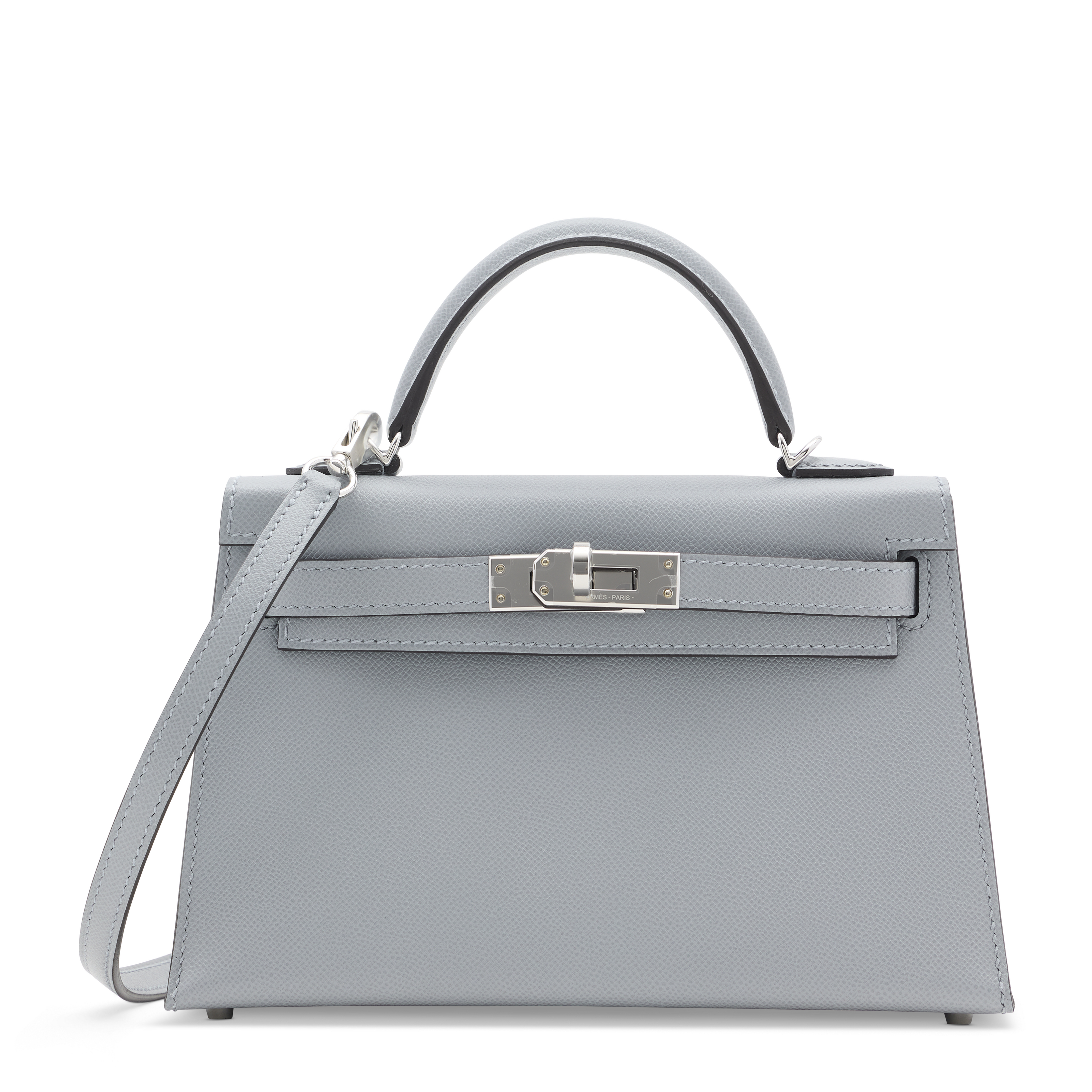 A GRIS PANTIN MADAME LEATHER MINI KELLY 20 II WITH PALLADIUM HARDWARE ...